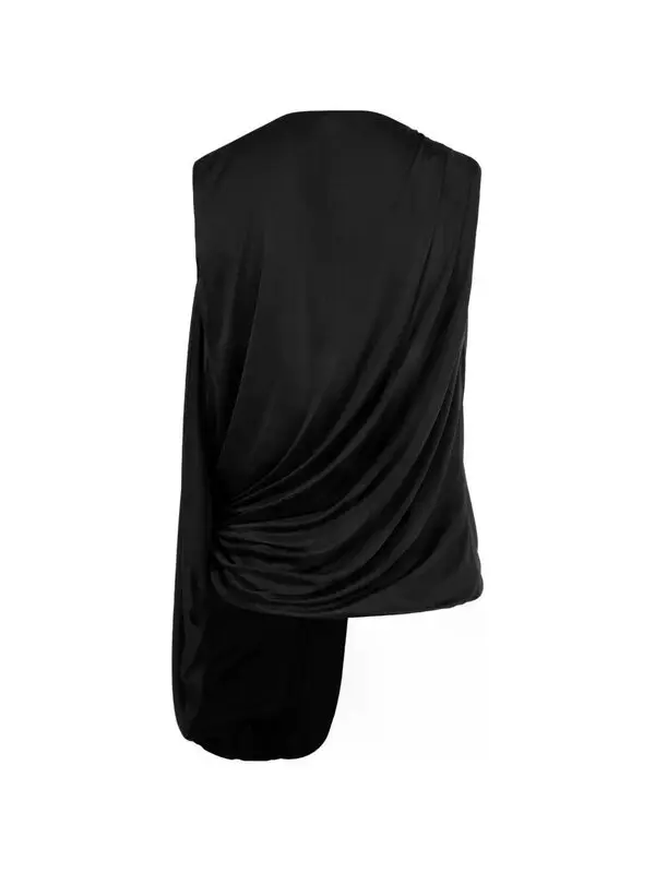 Loewe Draped V-neck Top - Black