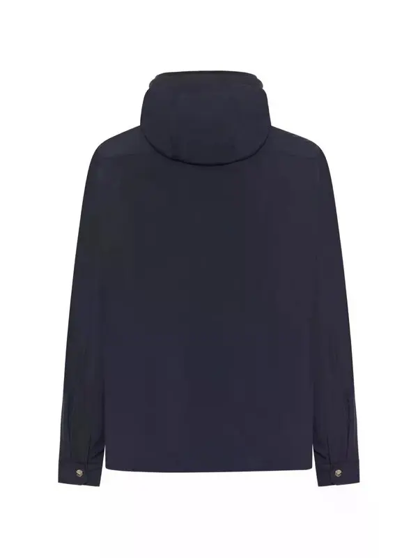 MOORER Buttoned Hooded Jacket - Blue
