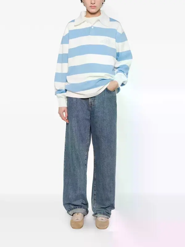 Axel Arigato Rey Striped-pattern Polo Sweater