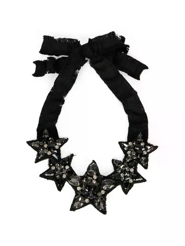 Red Valentino Star Embellished Necklace - Black
