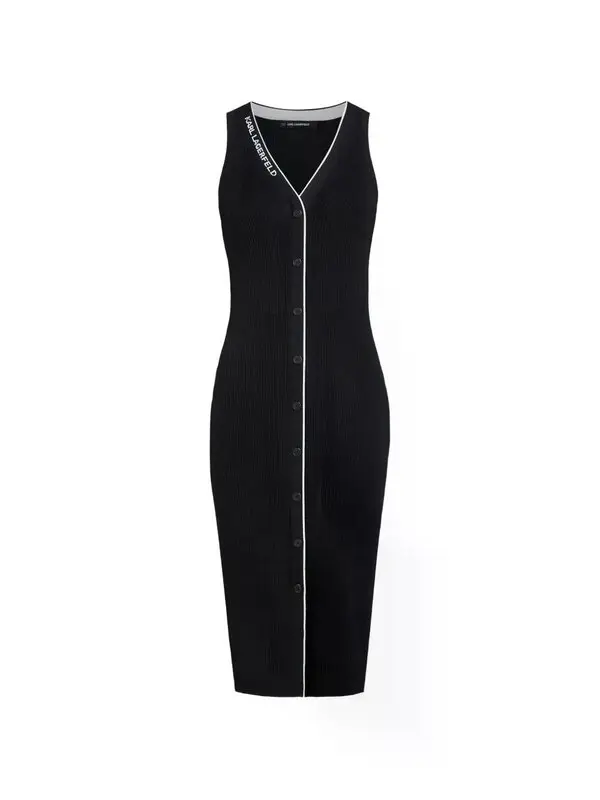 Karl Lagerfeld Midi Logo-detail Button Dress