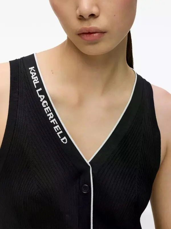 Karl Lagerfeld Midi Logo-detail Button Dress