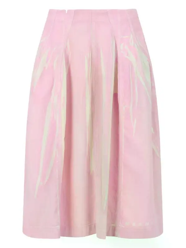 Marni Stroke-print Midi Skirt - Pink