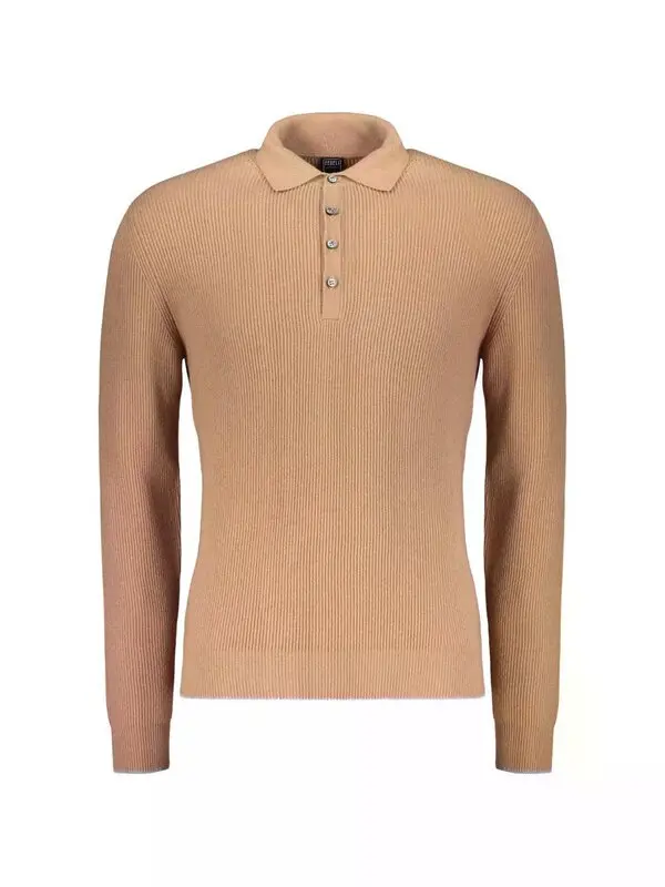 Fedeli Ribbed-knit Polo Shirt