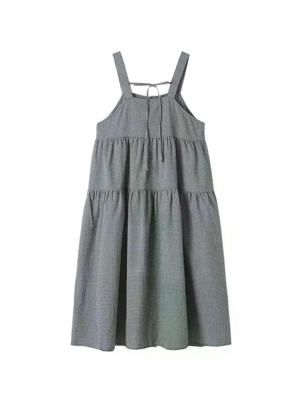 FINGERCROXX Tiered Tie Midi Dress