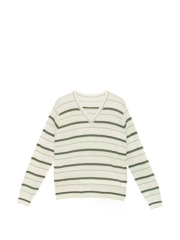 JNBY Striped V-neck Sweater - Neutrals