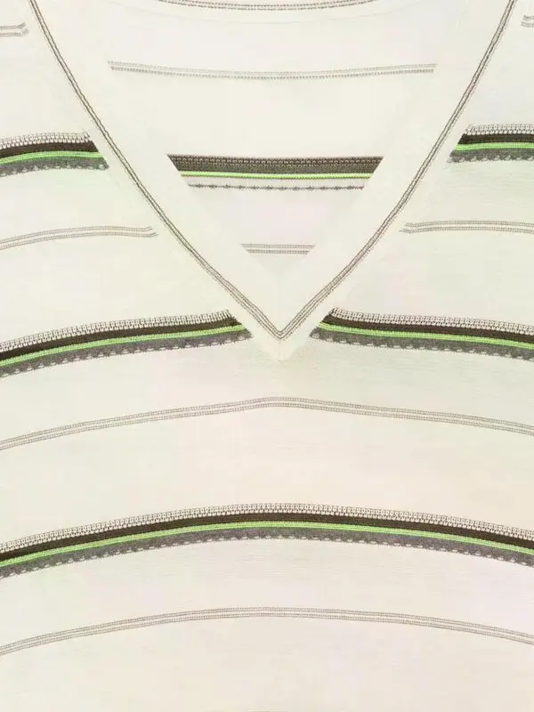 JNBY Striped V-neck Sweater - Neutrals