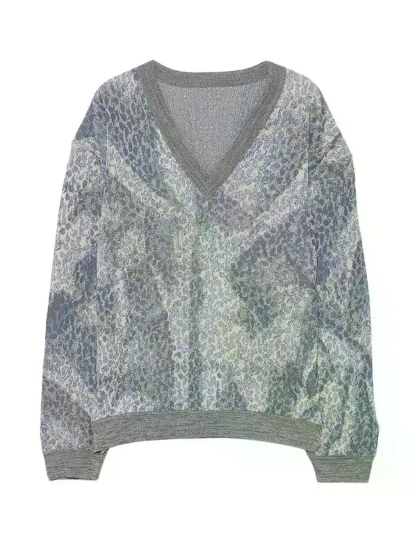 JNBY Animal Print V-neck Sweater