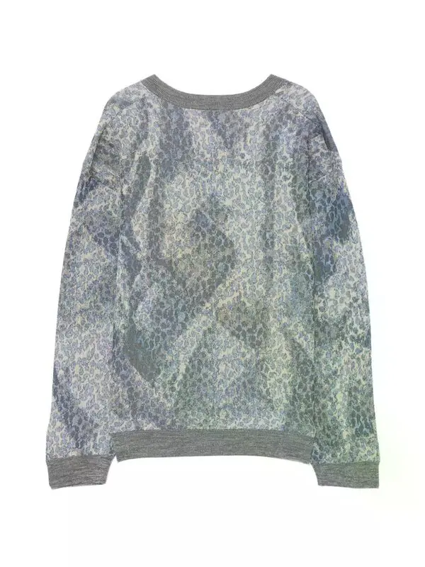 JNBY Animal Print V-neck Sweater