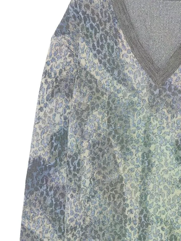 JNBY Animal Print V-neck Sweater