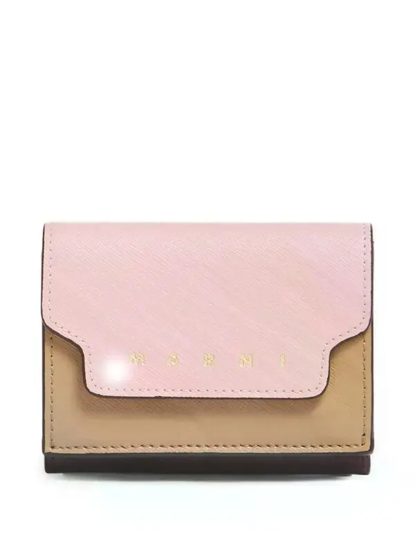 Marni Tri-fold Saffiano-leather Wallet - Pink