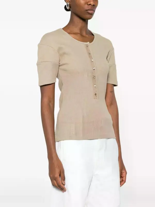 LEMAIRE Lemiare Buttoned Ribbed Cotton-linen Henley