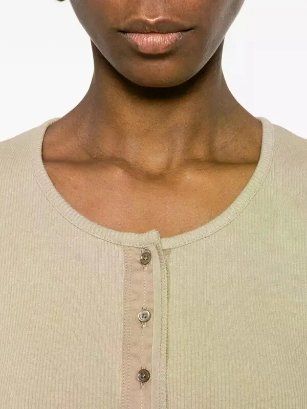 LEMAIRE Lemiare Buttoned Ribbed Cotton-linen Henley