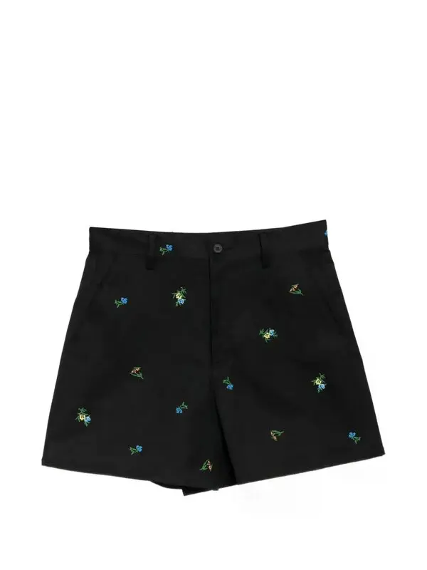 JNBY Embroidered Rolled-hem Shorts
