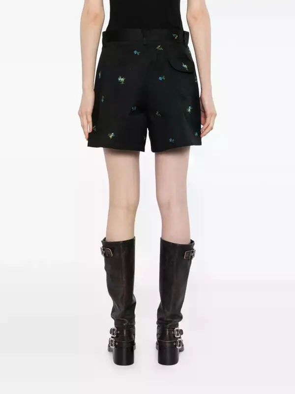 JNBY Embroidered Rolled-hem Shorts
