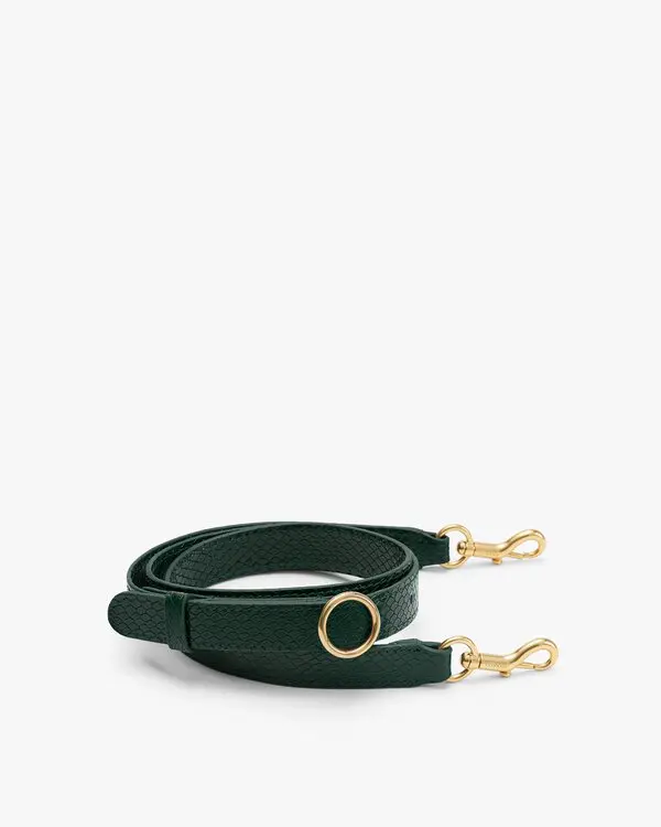 Cuyana Adjustable Leather Luggage Strap - Forest