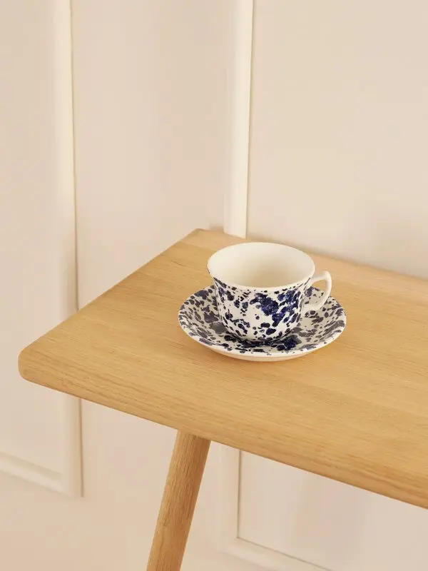 Ralph Lauren Burleigh Painted Earthenware Teacup And Saucer Set - Blue
