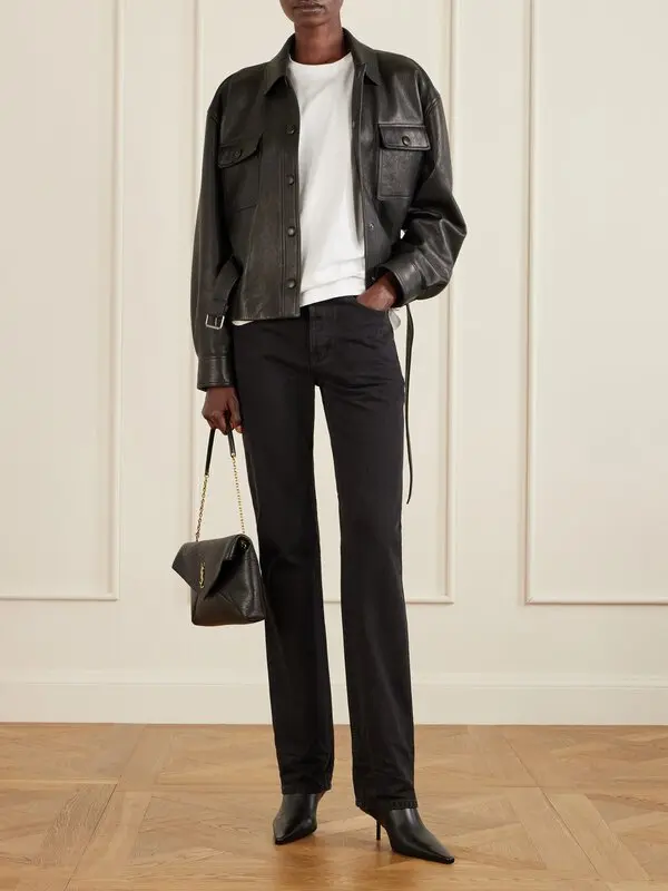 Saint Laurent Cassandre Textured-leather Shoulder Bag