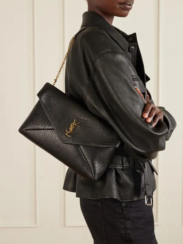 Saint Laurent Cassandre Textured-leather Shoulder Bag