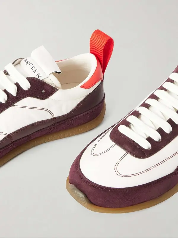 Alexander McQueen Suede And Leather-trimmed Shell Sneakers