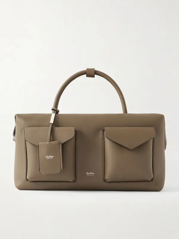 Max Mara Textured-leather Tote - Brown