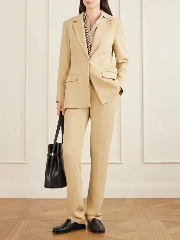 Max Mara Ribbed Cashmere And Silk-blend Polo Sweater - Neutrals
