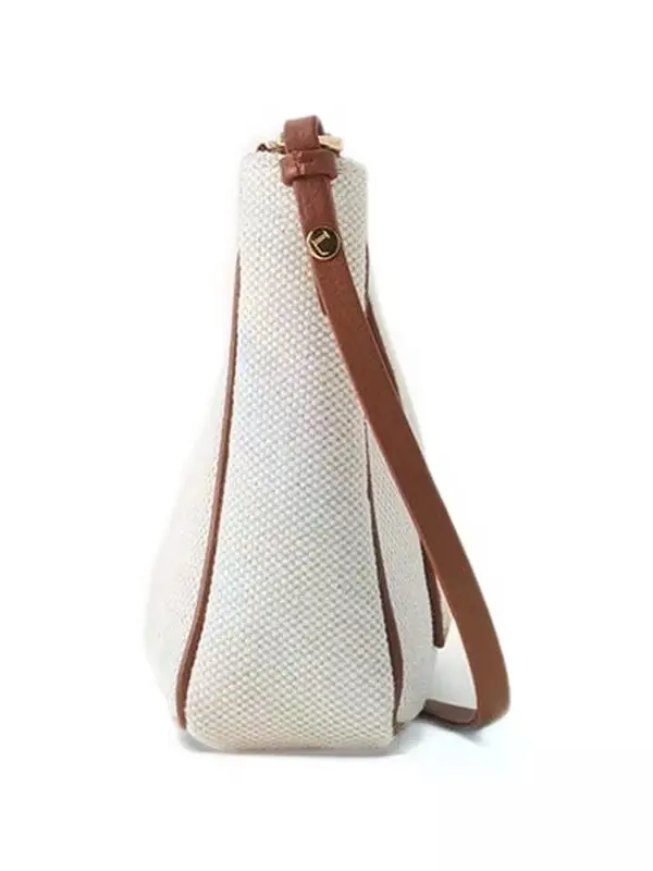 LANVIN Embroidered-logo Crossbody Bag - Neutrals