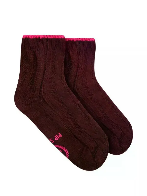 PIP STUDIO Cable-knit Socks - Red