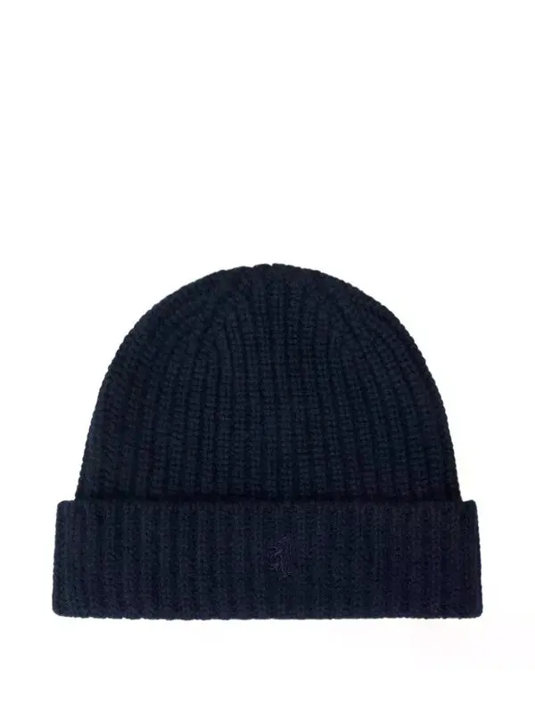 Pringle Of Scotland Ribbed Cashmere Beanie - Blue