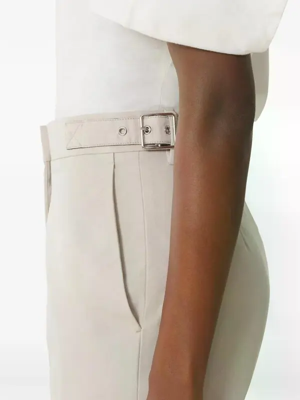 LANVIN Belted Trousers With Turn-up Hem