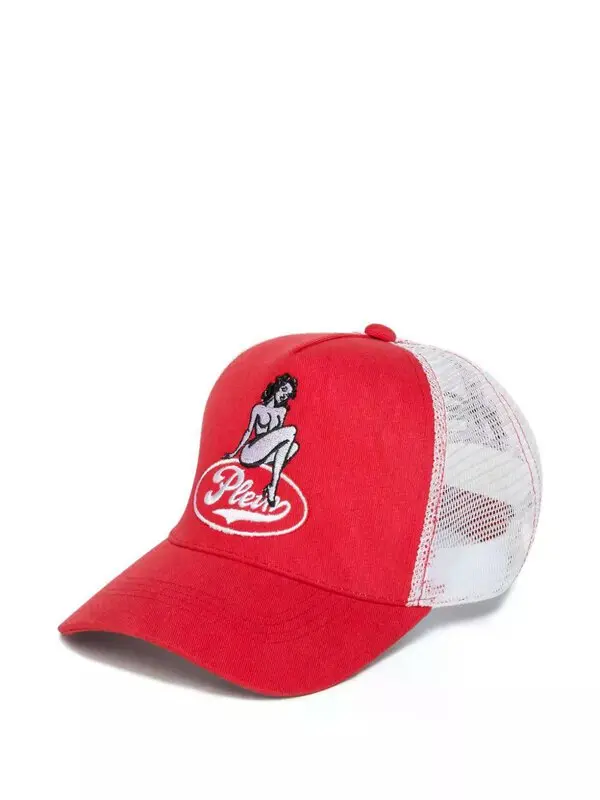 Philipp Plein Pin-up Embroidery Mesh Baseball Cap - Red