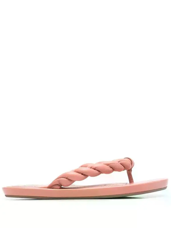 Red Valentino Twist-strap Leather Flip Flops - Pink