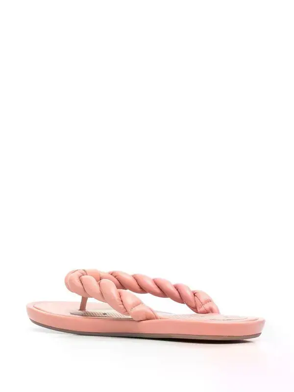 Red Valentino Twist-strap Leather Flip Flops - Pink