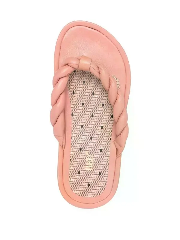 Red Valentino Twist-strap Leather Flip Flops - Pink