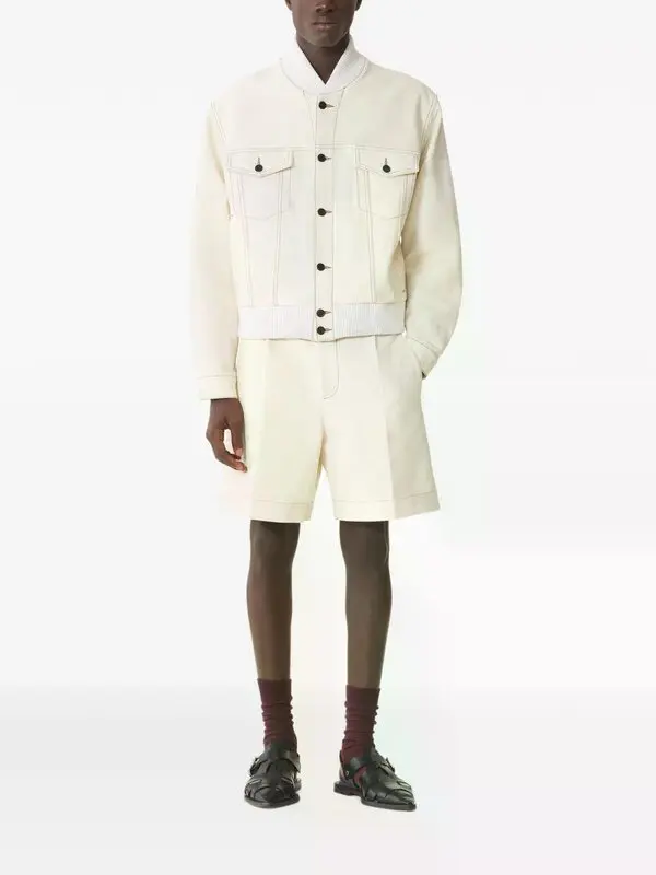 LANVIN Ribbed Jacket With Chest Pockets - Neutrals