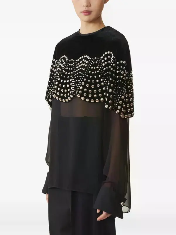 LANVIN Beaded Velvet Top