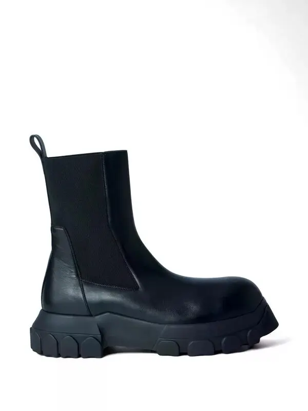 Rick Owens Elasticated-panel Leather Chelsea Boots