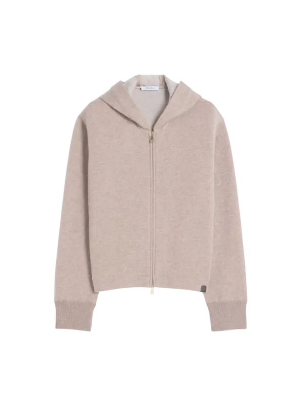 Max Mara Cashmere And Wool Jersey Hooded Sweatshirt - Beige