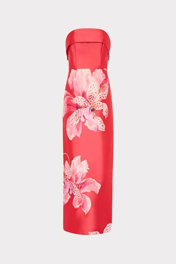 MILLY Ciara Printed Faille Maxi Dress