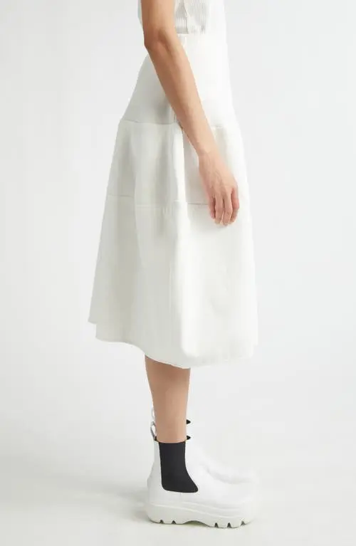 MELITTA BAUMEISTER Rounded Cotton Twill Midi Skirt - White