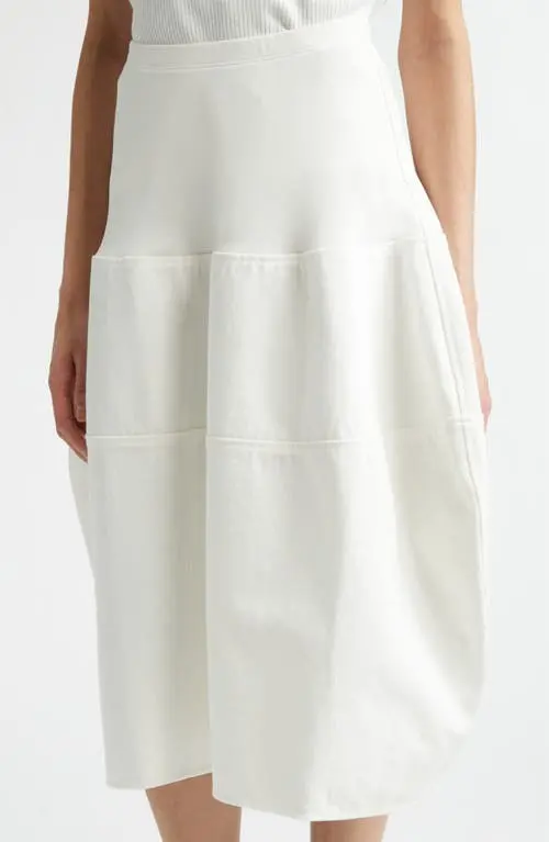 MELITTA BAUMEISTER Rounded Cotton Twill Midi Skirt - White