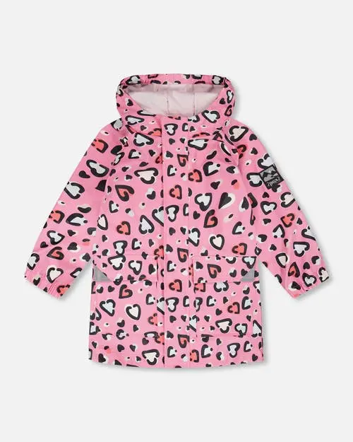 DEUX PAR DEUX Polyurethane Heart Print Rain Jacket