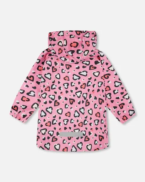 DEUX PAR DEUX Polyurethane Heart Print Rain Jacket