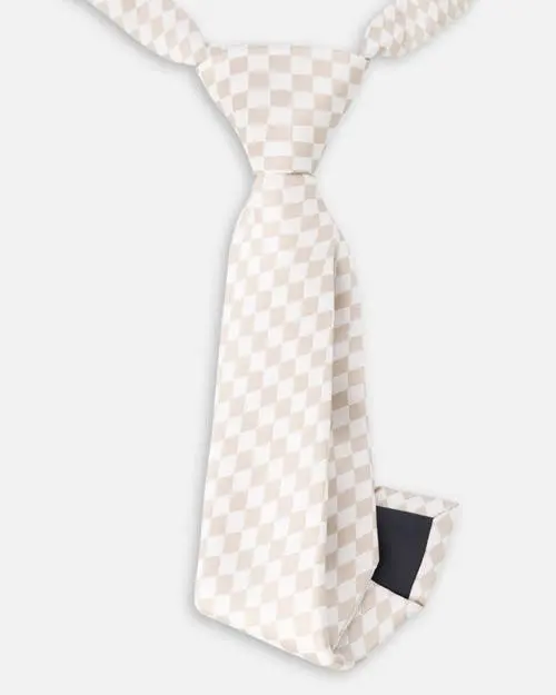 DEUX PAR DEUX Sand Check Neck Tie