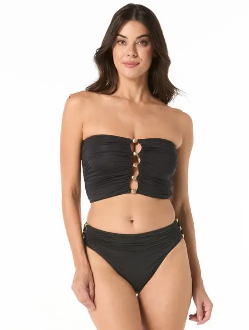 Carmen Marc Valvo Beaded Bandeau Top - Black