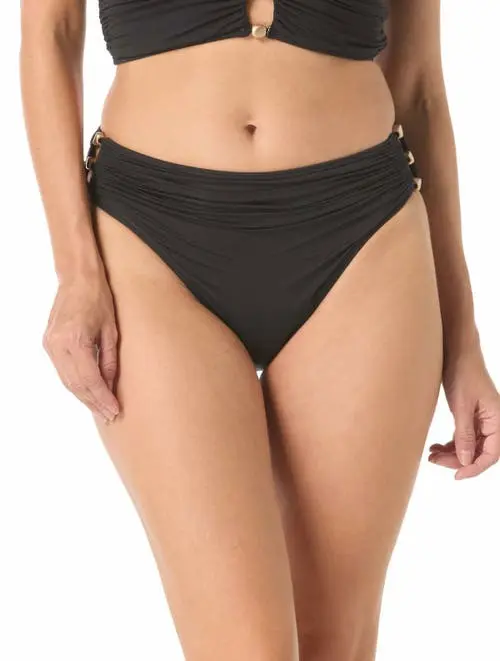 Carmen Marc Valvo Beaded Bikini Bottom - Black