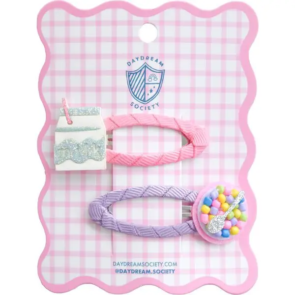 DAYDREAM SOCIETY Milk And Cereal Hair Clip Set - Assorted Pre-pack
