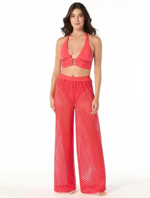 Carmen Marc Valvo Beaded Halter Bikini Top - Grenadine