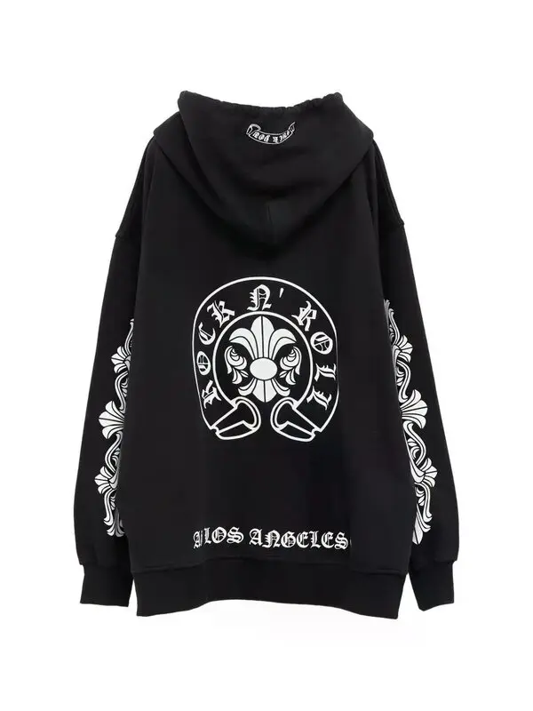 AMAL GUESSOUS Logo Print Zip-up Hoodie