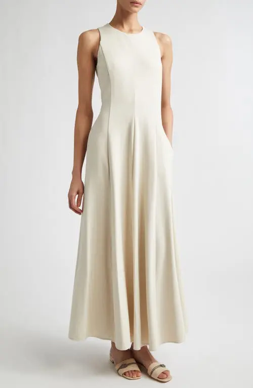 Eleventy Open Knit Sleeveless Maxi Sweater Dress - Sand